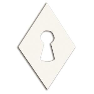 Diamond shape escutcheon 1¾" x 1¼" in natural bone – ABC Ironmongery